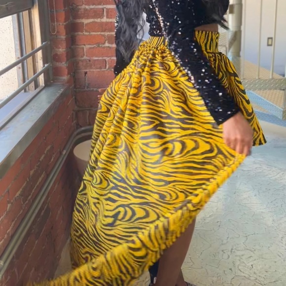 Lynette Tyner | Skirts | Holiday High Low Tiger Print Skirt Wear 2 Ways ...